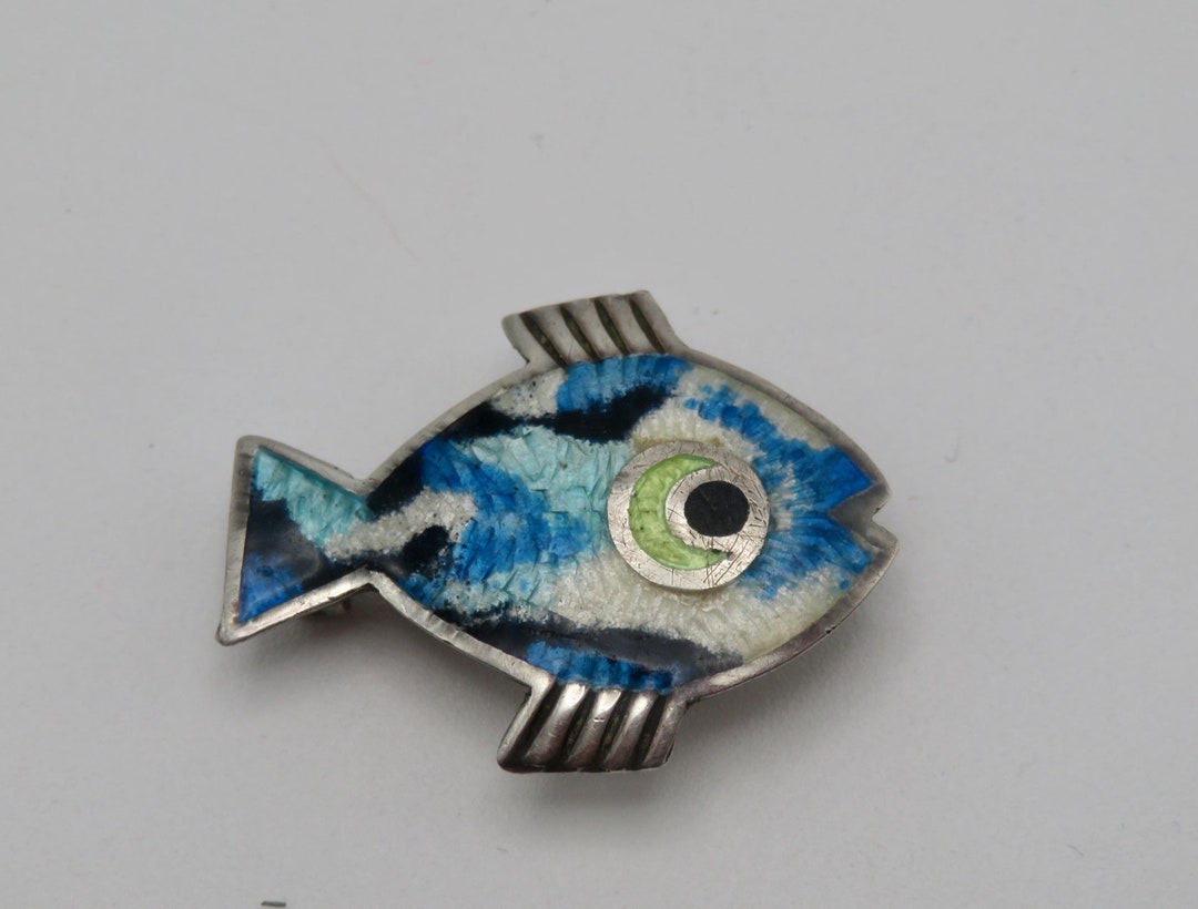 Small Original 1950's Mid Century Modern Sterling Silver Fish Brooch ...