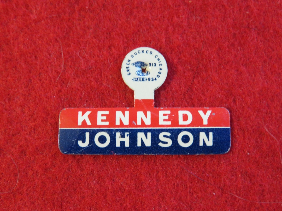 Original 1960 JFK John F Kennedy LBJ Lyndon Johnson Presidential ...