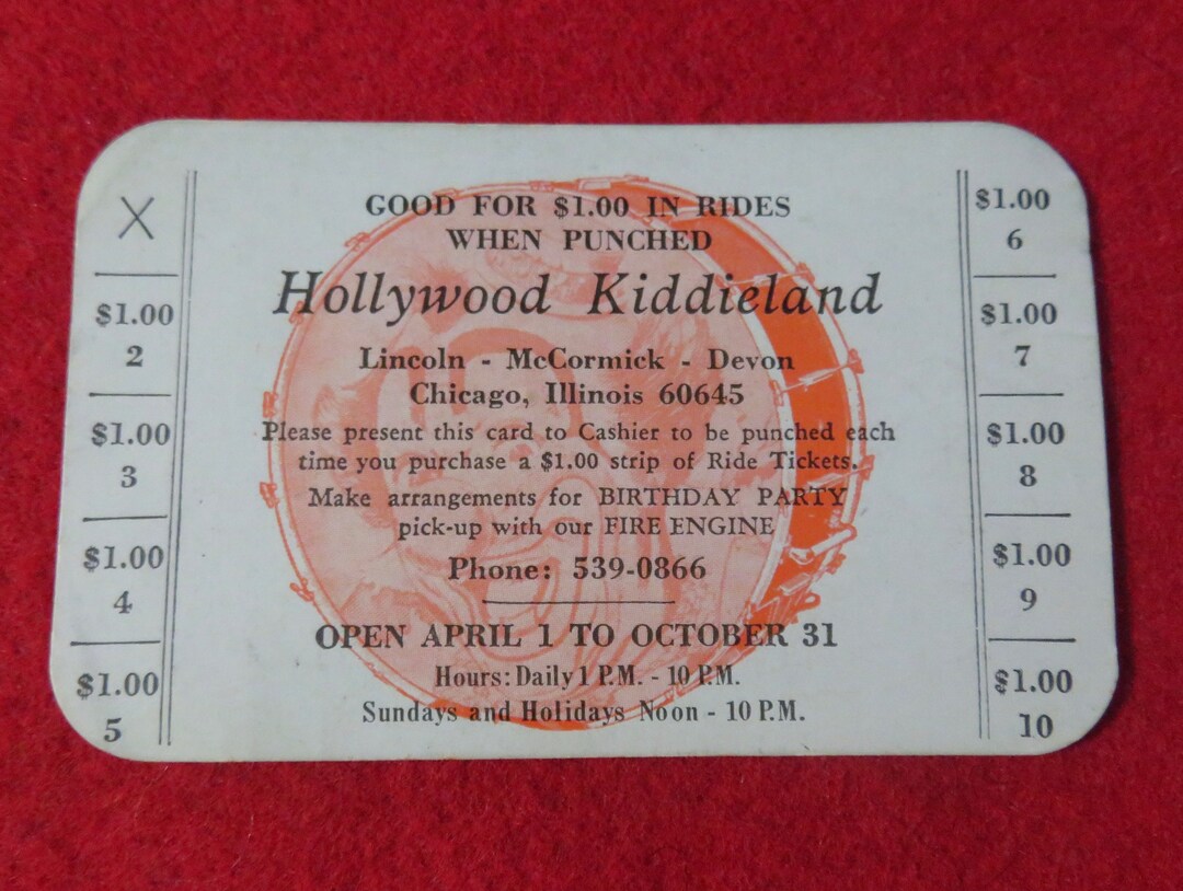 Vintage 1960's Hollywood Kiddieland Chicago Illinois Amusement Park ...