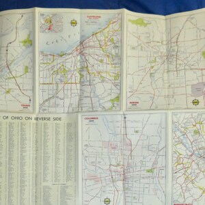 Original 1962 Sunoco Ohio Advertising Road Map - Etsy