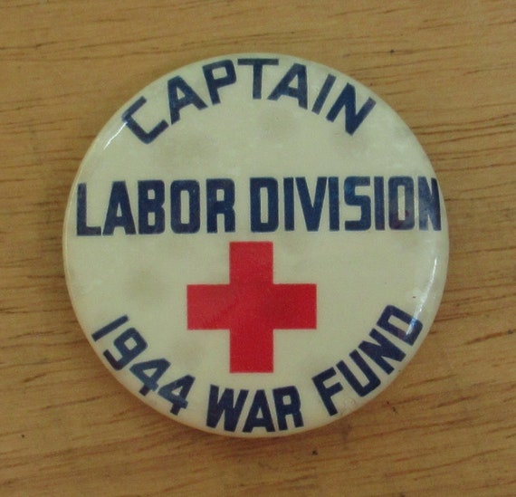 Original 1944 War Fund Captain Labor Division Pin Bac… - Gem