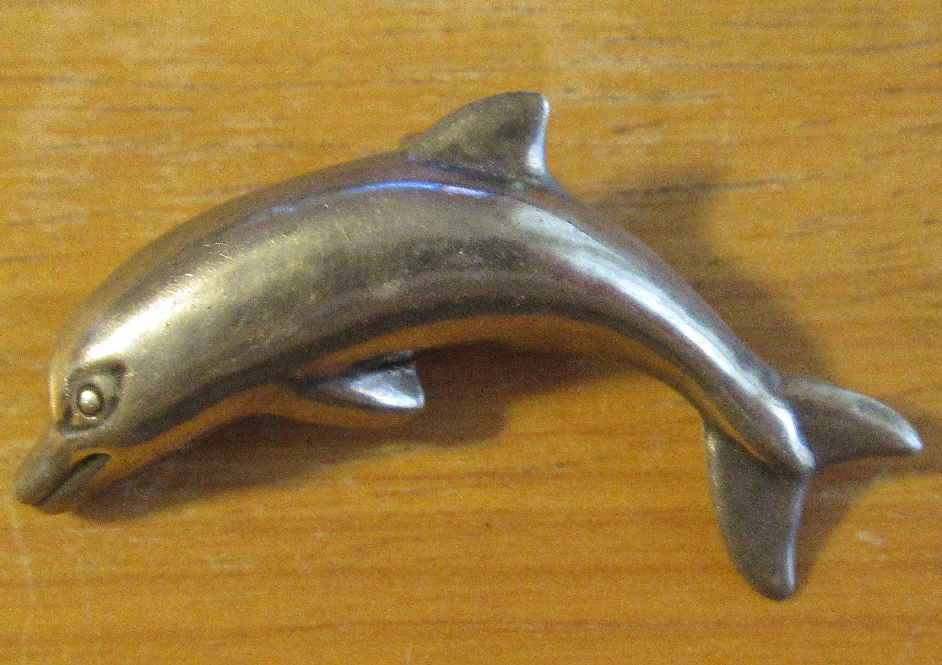 Vintage 1970's Sterling Silver Dolphin Porpoise Brooch Pin Necklace ...