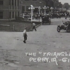 Original 1900's Perry Iowa the Triangle RPPC Real Photo Postcard - Main ...