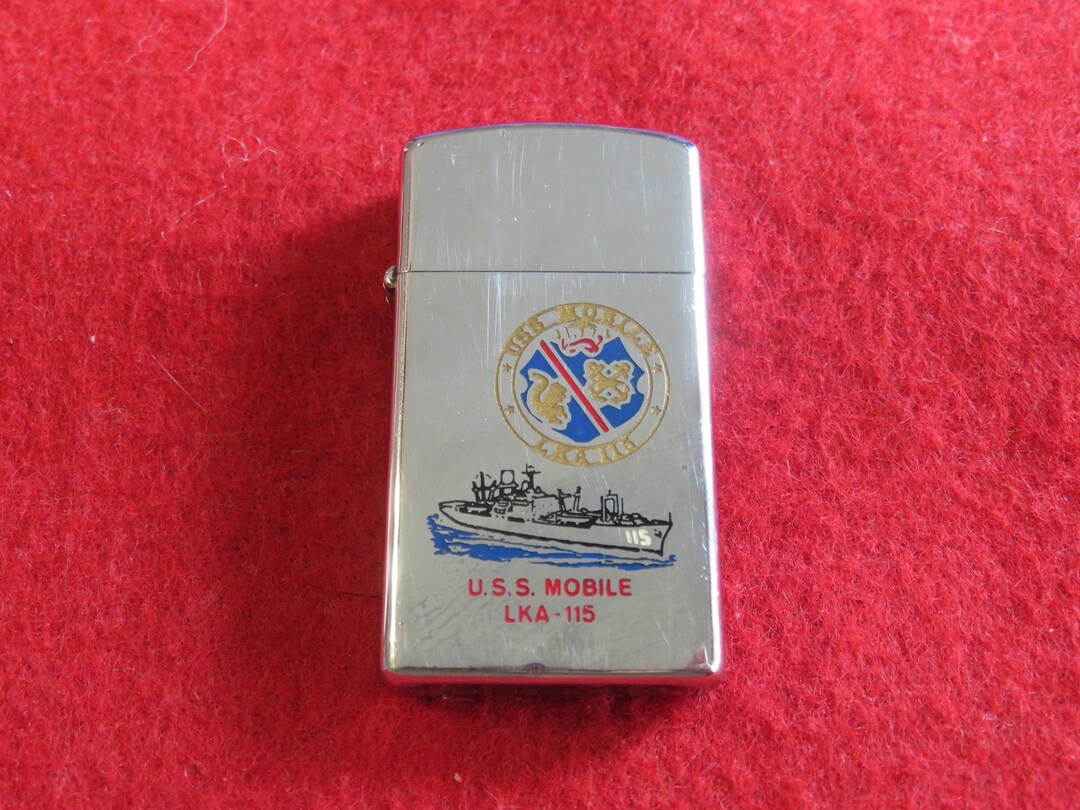 Early 1970's Zippo Cigarette Lighter Advertising USS Mobile LKA - 115 ...