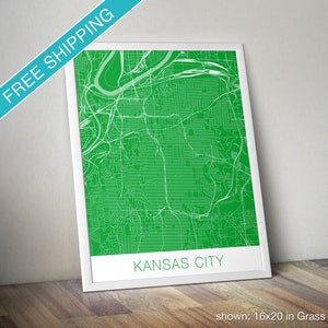 Kansas City Map Art Print / KC Chiefs Poster Digital Print / | Etsy