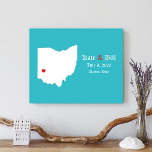 Personalized Ohio Map: Custom Ohio Wedding, Engagement Gift, Wedding ...