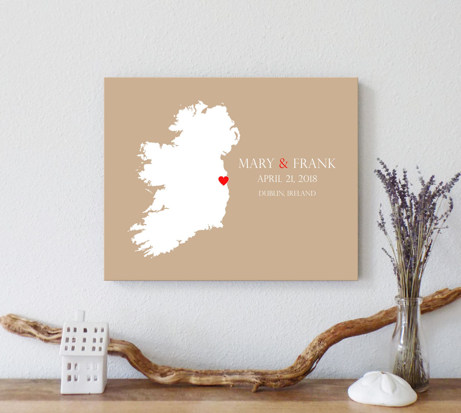 Personalized Ireland Map: Custom Ireland Wedding Engagement | Etsy