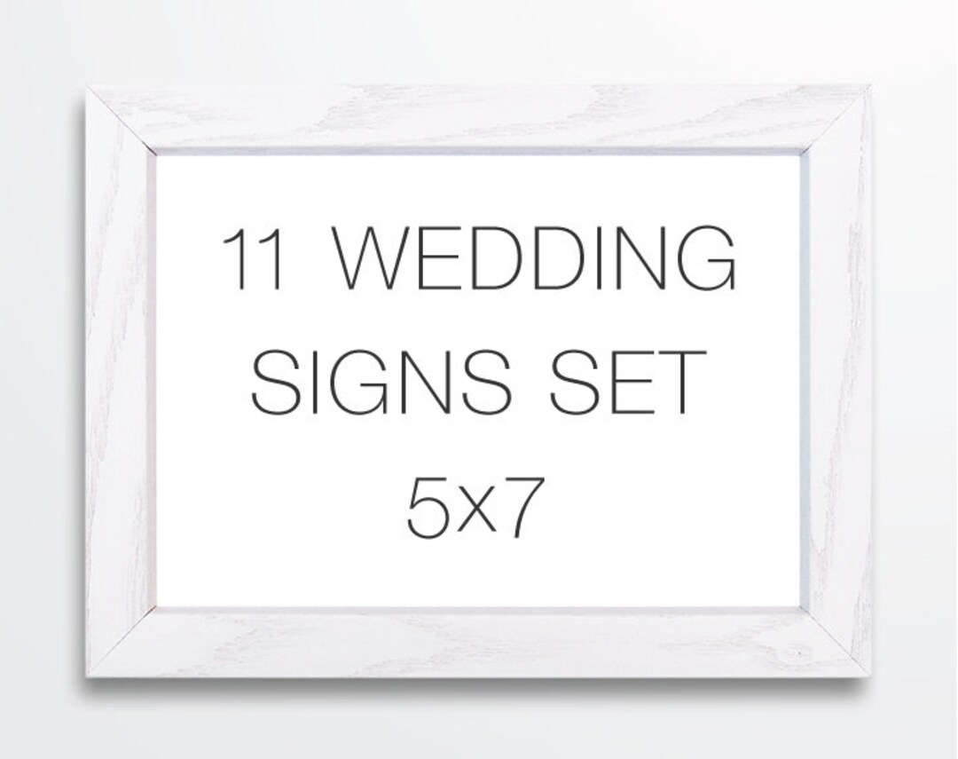 Modern Thin Wedding Signs Set - 5x7 Signs - Printable PDF INSTANT ...