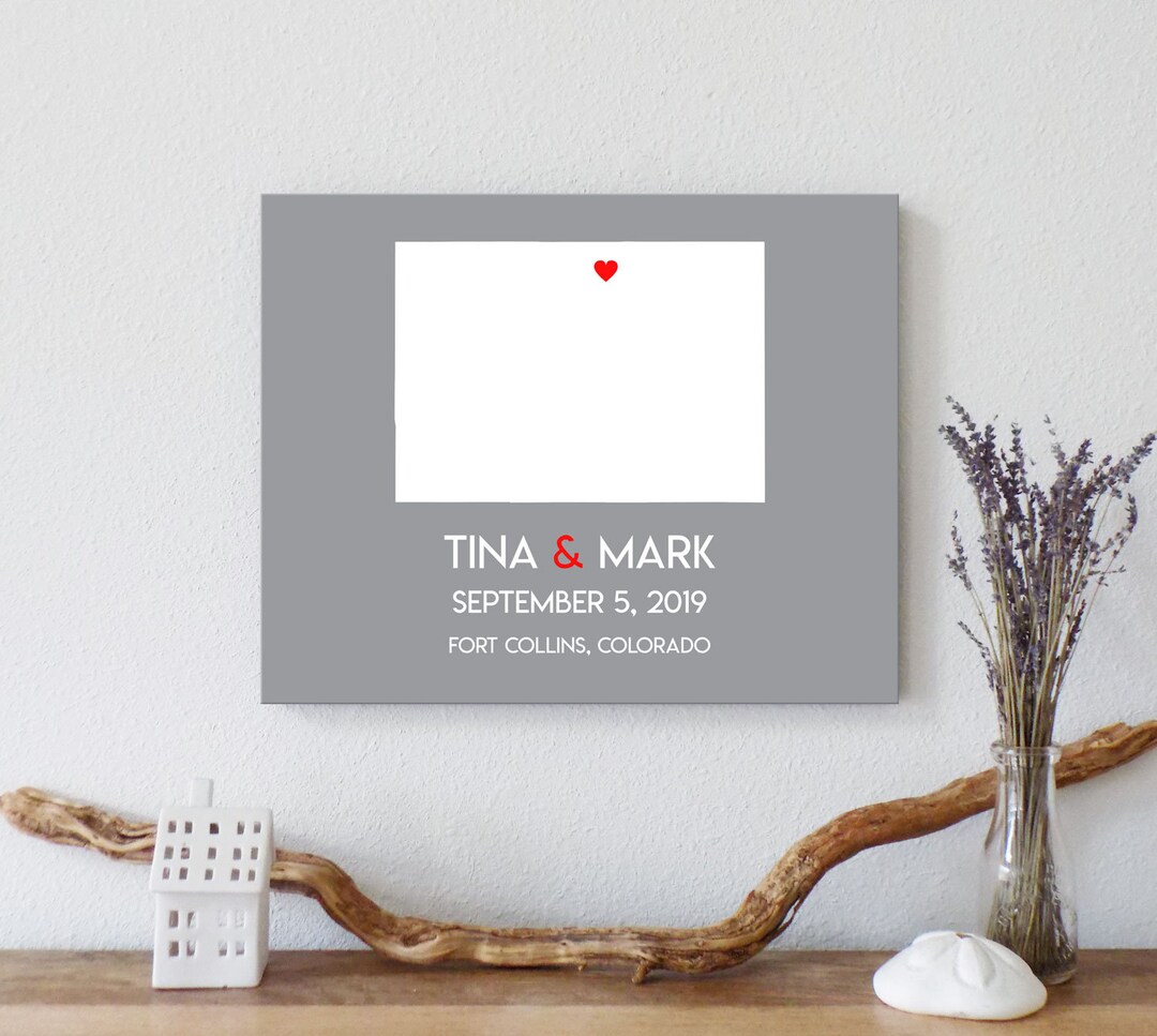Personalized Colorado Map: Custom Colorado Wedding, Engagement Gift ...