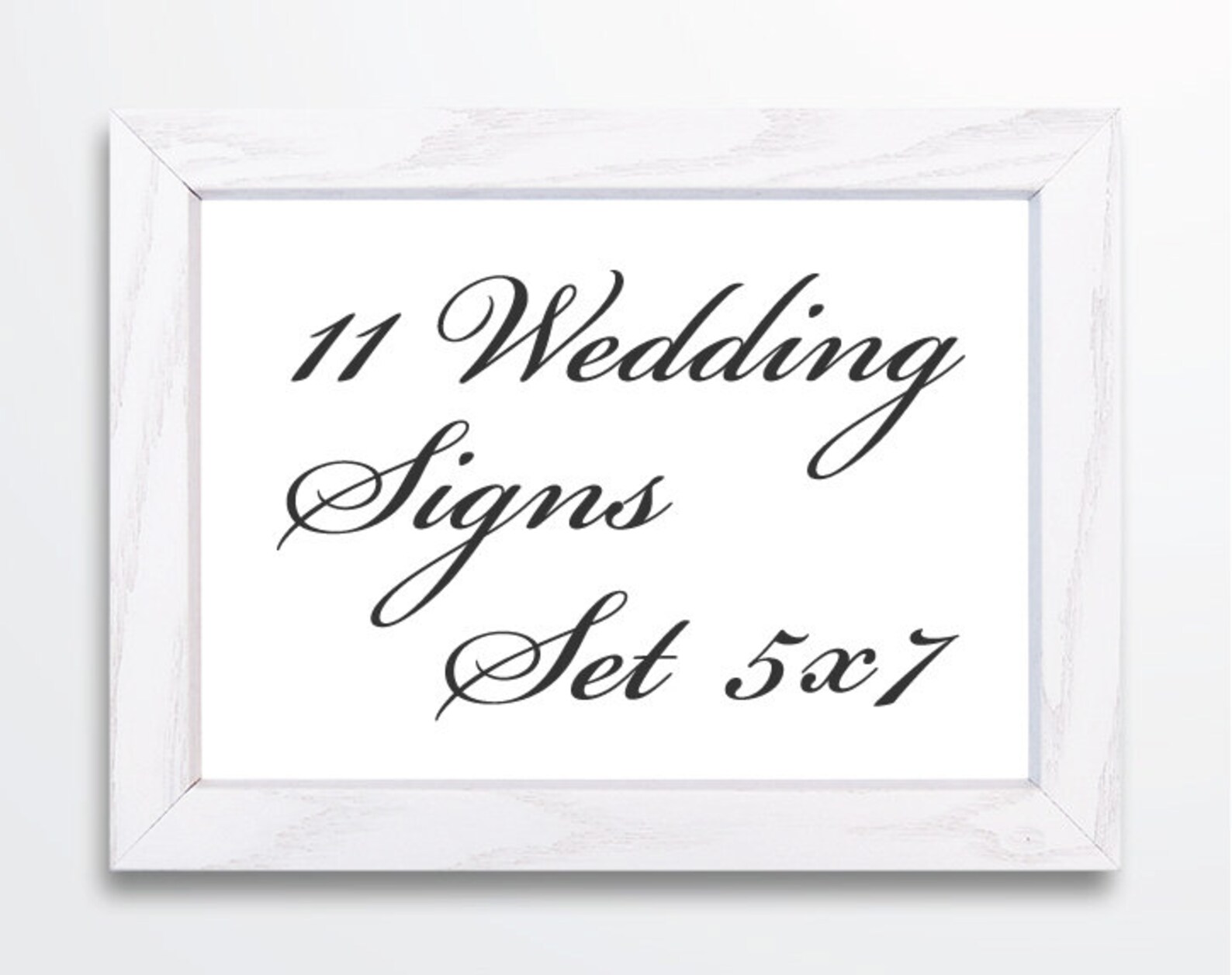 Calligraphy Wedding Signs Set 5x7 Signs Printable PDF | Etsy