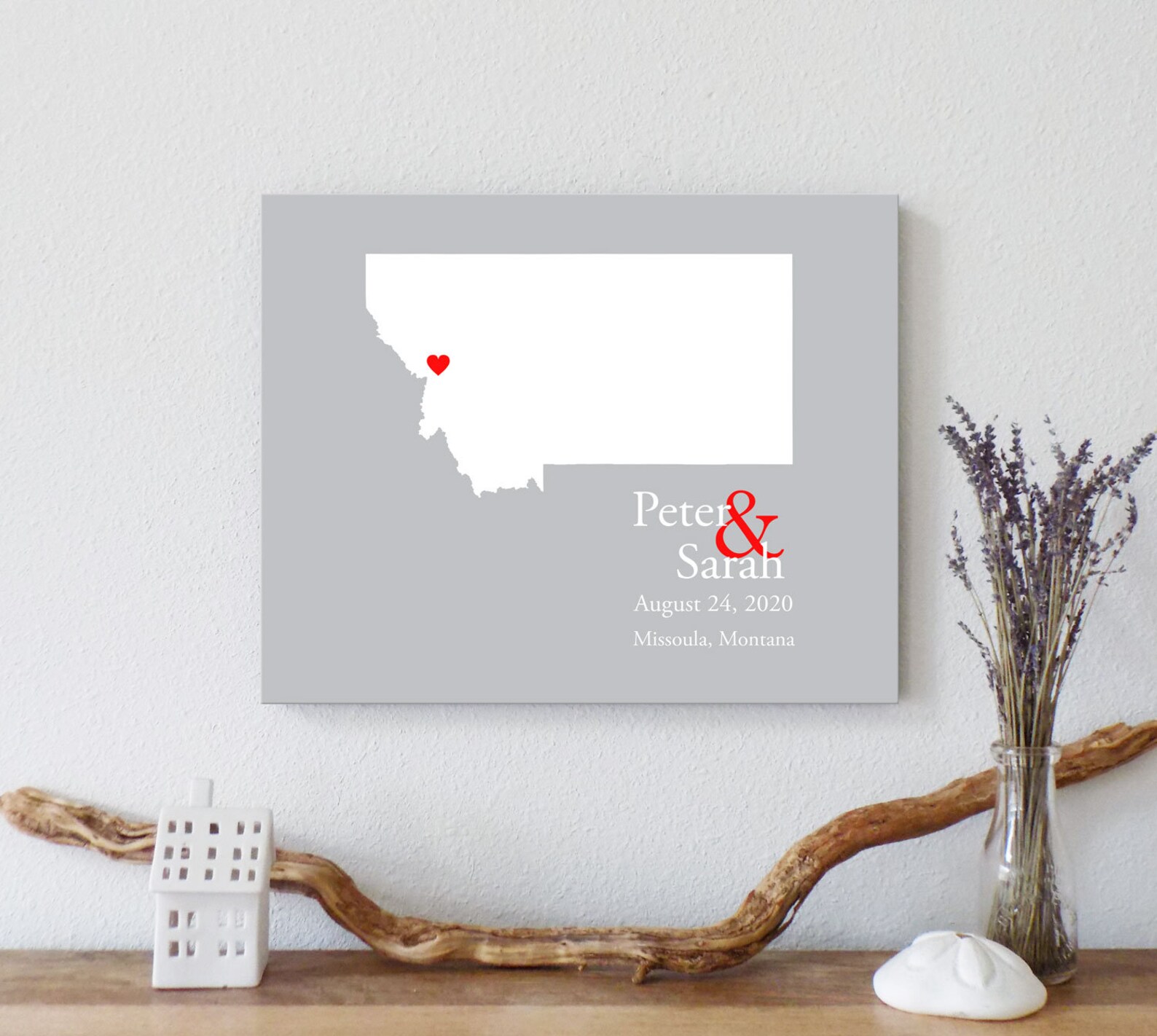 Personalized Montana Map: Custom Montana Wedding Engagement | Etsy