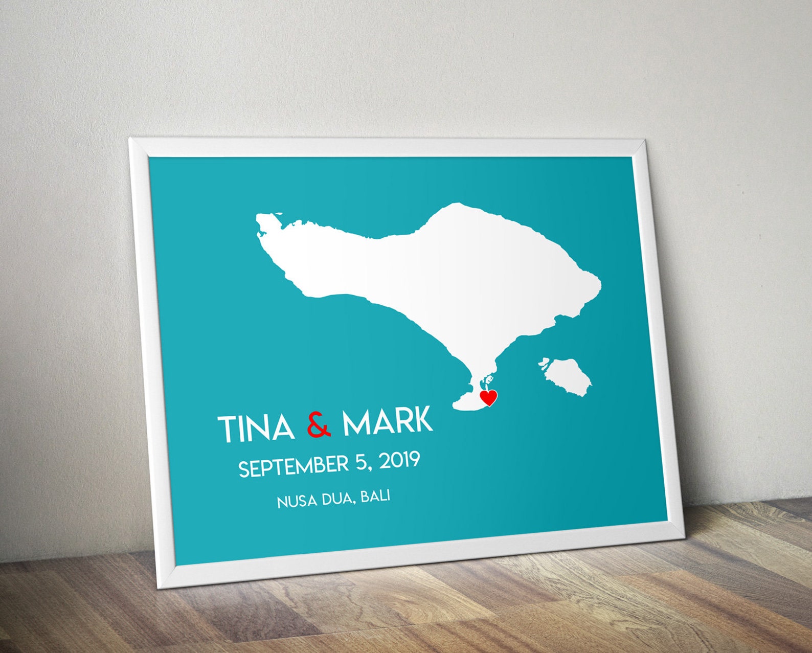 Personalized Bali Map: Custom Bali Wedding, Engagement Gift, Wedding ...
