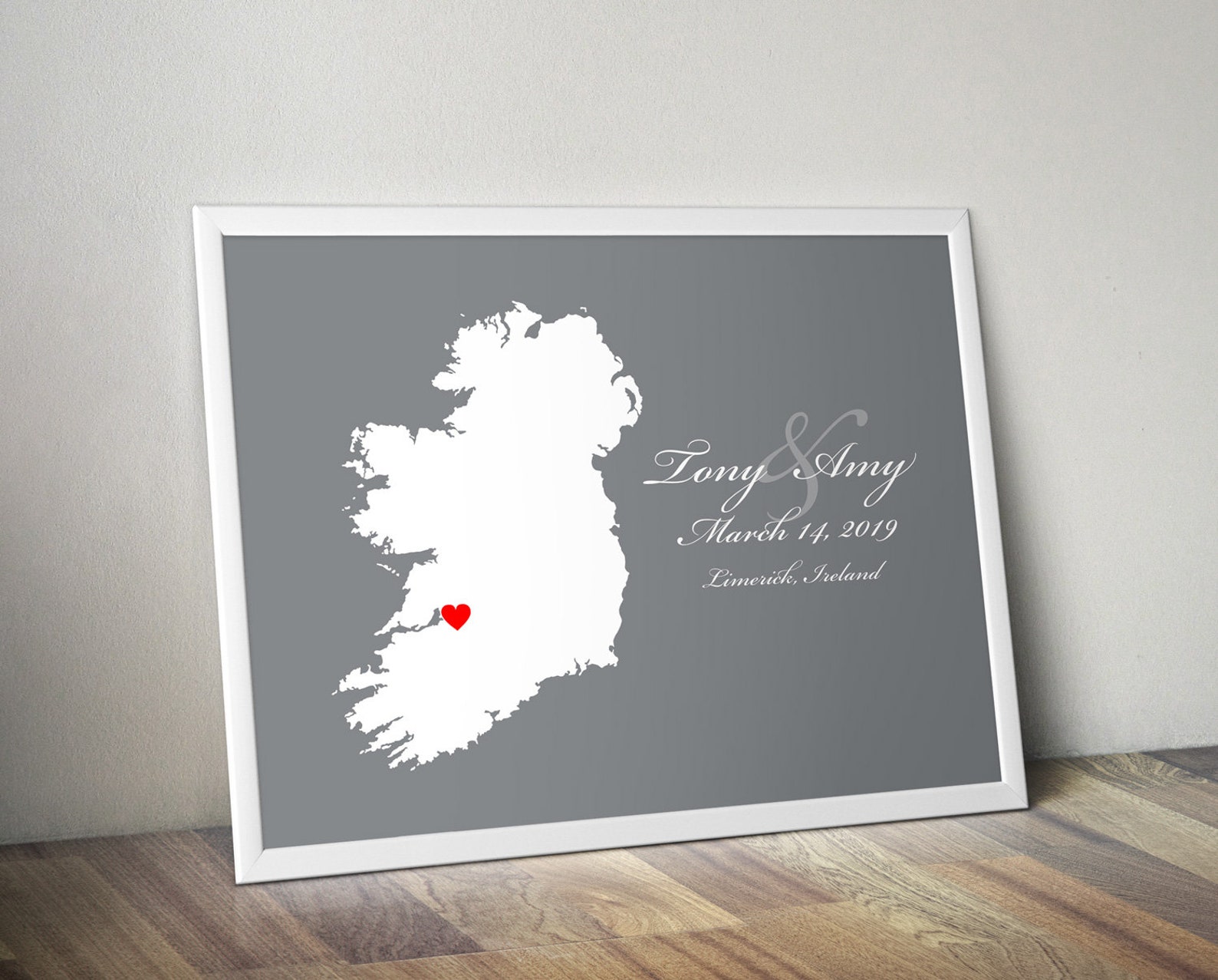 Personalized Ireland Map: Custom Ireland Wedding Engagement | Etsy