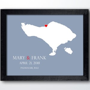 Personalized Bali Map: Custom Bali Wedding, Engagement Gift, Wedding ...