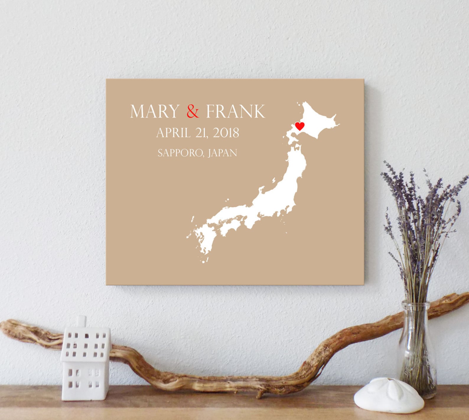 Personalized Japan Map: Custom Japan Wedding Engagement Gift | Etsy