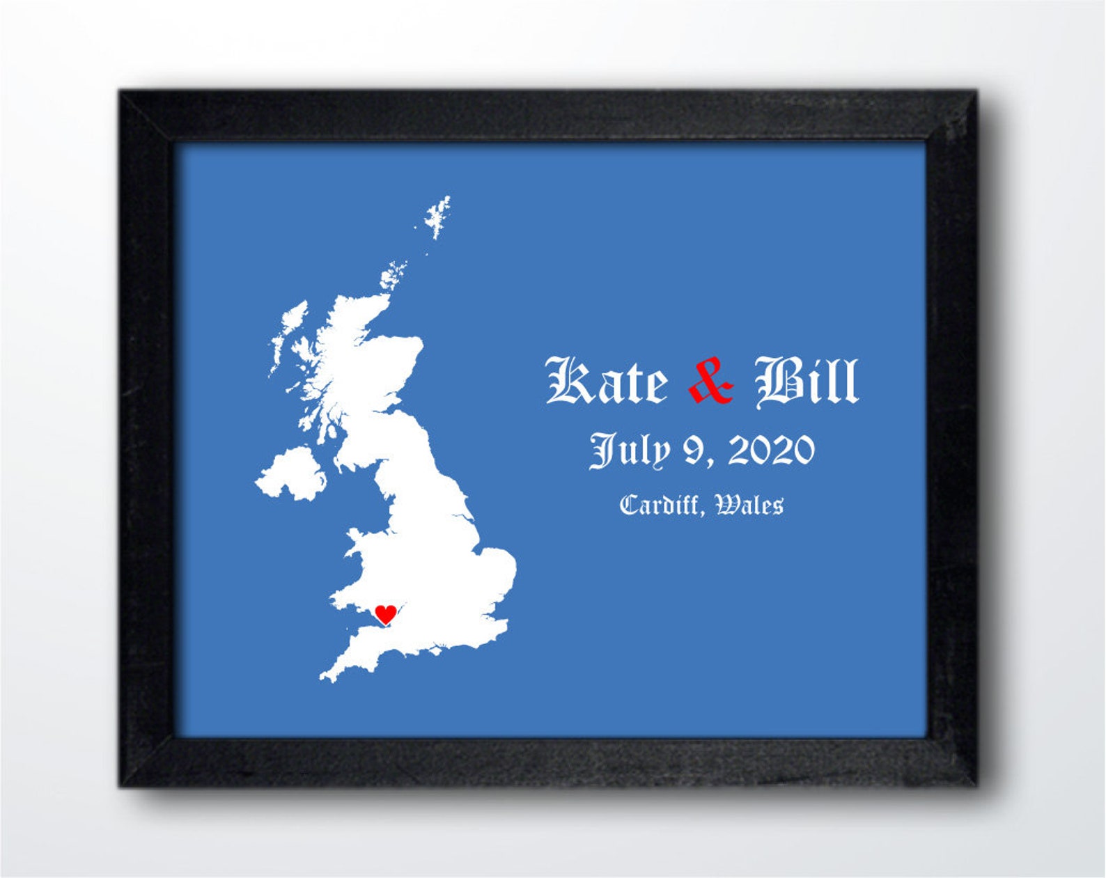 Personalized United Kingdom Map: Custom UK Wedding Engagement | Etsy