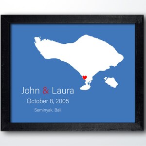 Personalized Bali Map: Custom Bali Wedding, Engagement Gift, Wedding ...
