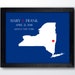 Personalized New York Map: Custom New York Wedding, Engagement Gift ...