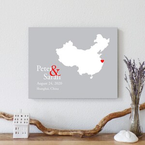Personalized China Map: Custom China Wedding, Engagement Gift, Wedding ...