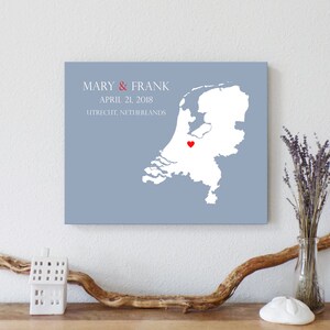Personalized Netherlands Map: Custom Holland Wedding, Engagement Gift ...
