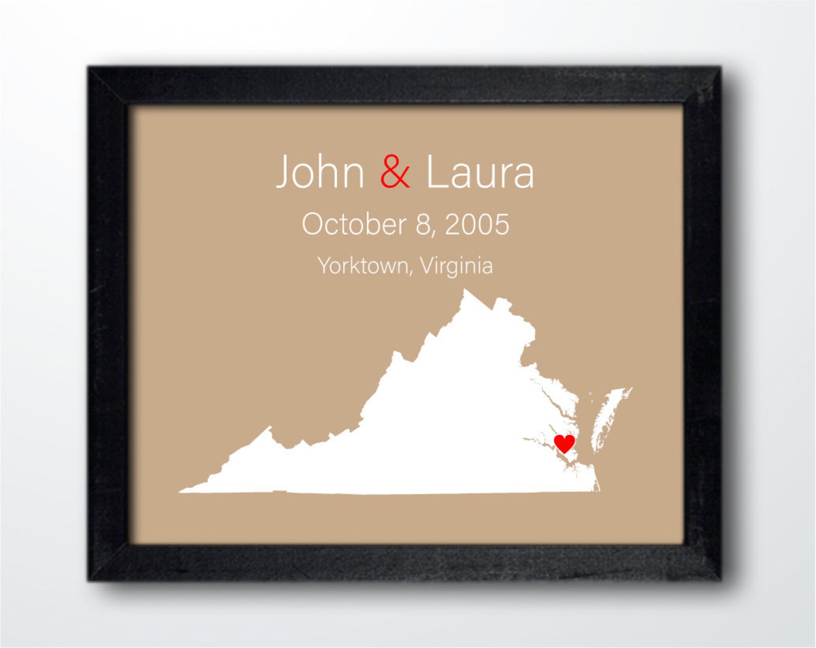 Personalized Virginia Map: Custom Virginia Wedding Engagement | Etsy