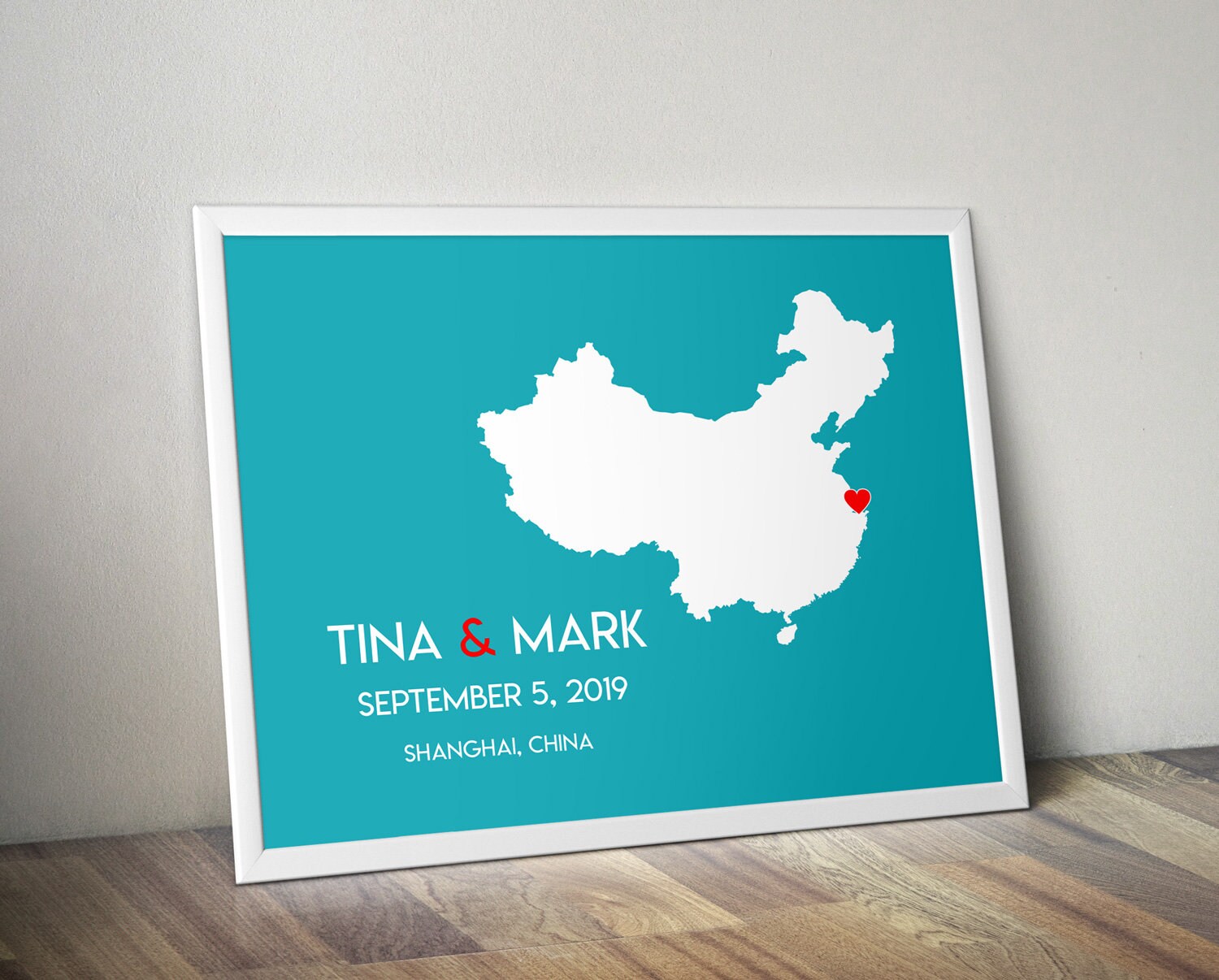 Personalized China Map: Custom China Wedding, Engagement Gift, Wedding ...