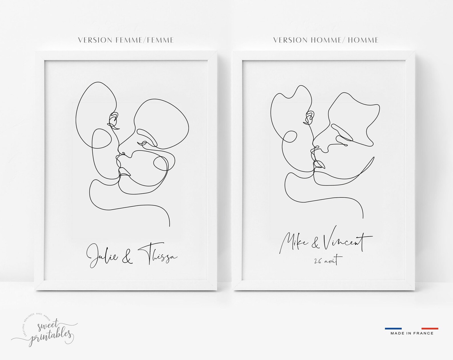 Intertwined Hands Poster and Calligraphic Couple's First - Etsy