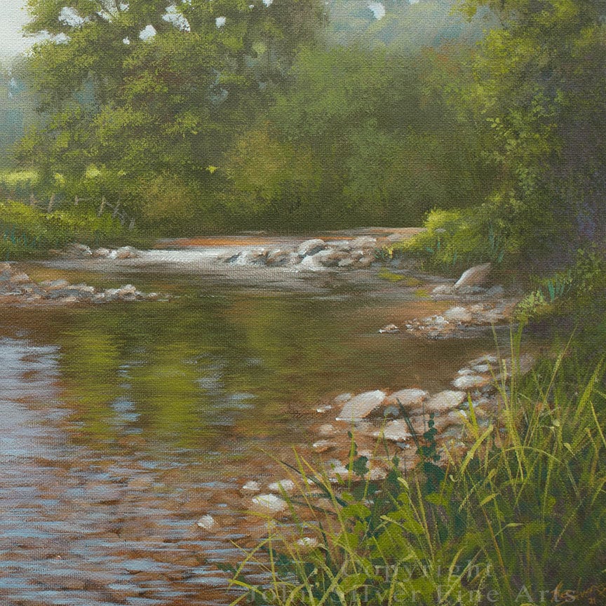 River Scene Detailed Landscape Original Painting by UK Artist JOHN ...