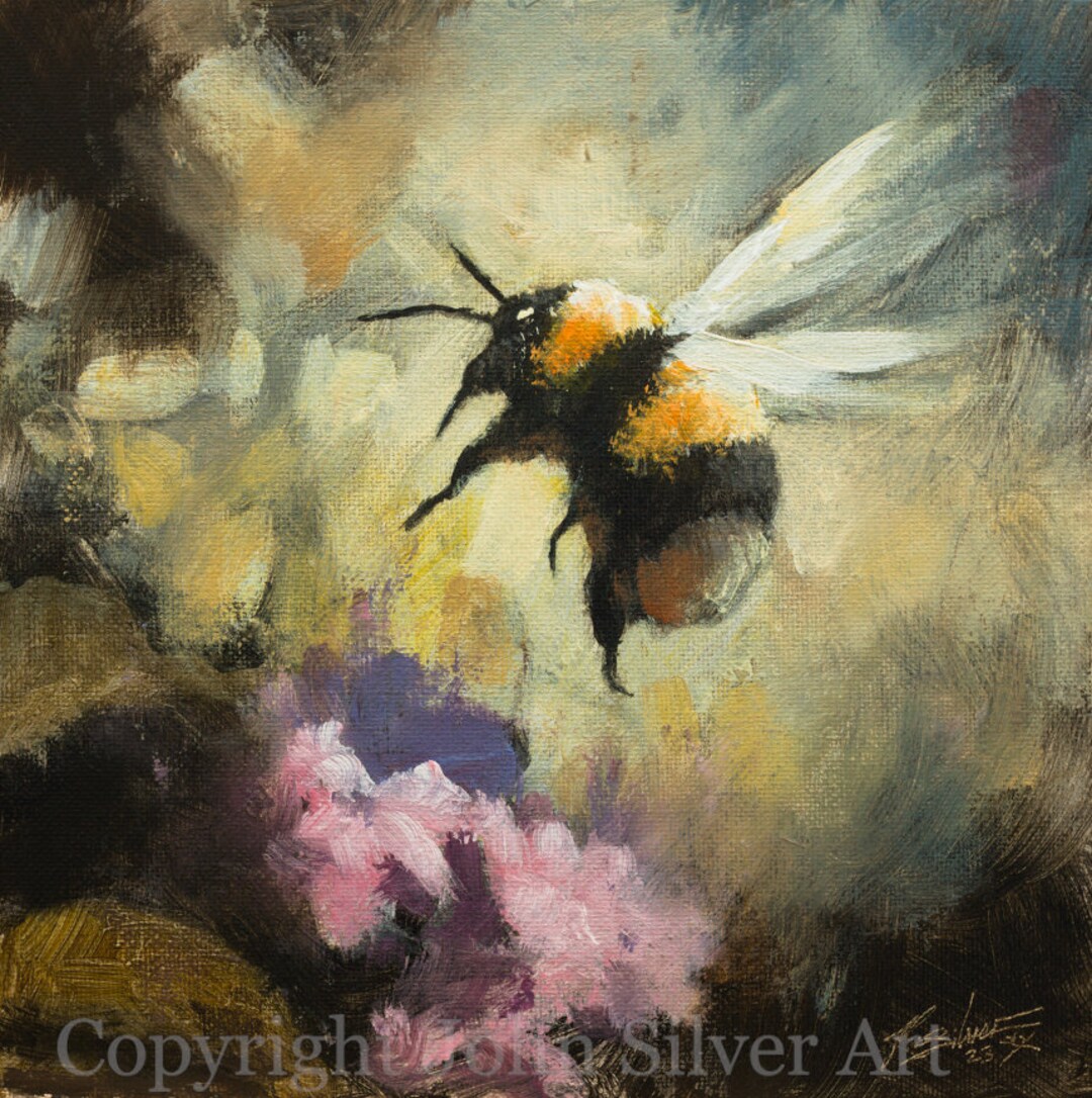 Bumblebee Art Portrait. Original Painting by UK Artist JOHN - Etsy