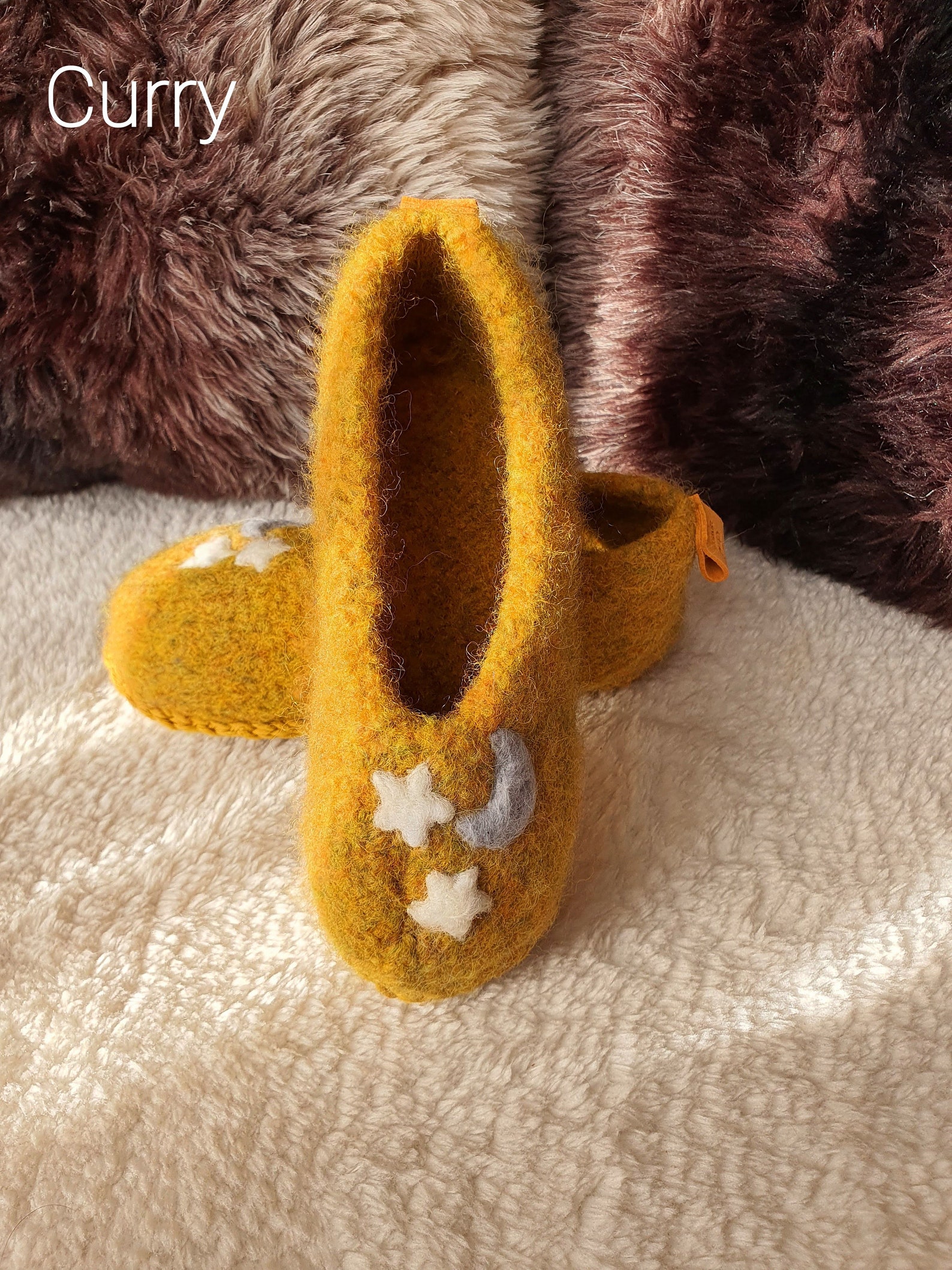 Childrens Moon and Stars Slippers Kids Slippers Wool | Etsy