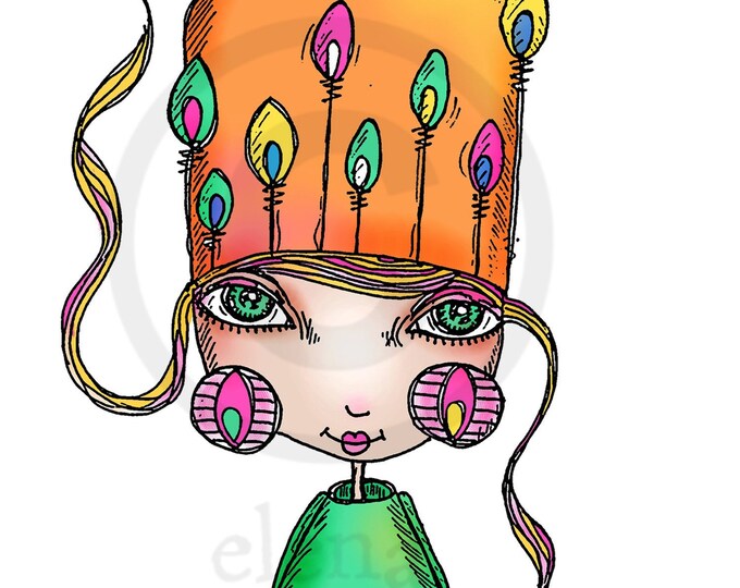Doodle Girl Digi Stamp - Etsy UK