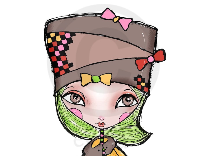 Doodle Girl Digi Stamp - Etsy UK