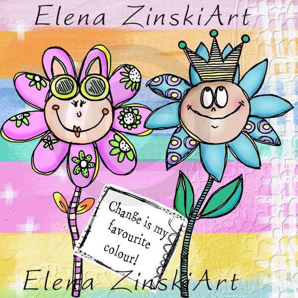 Flower Digi Stamp - Etsy