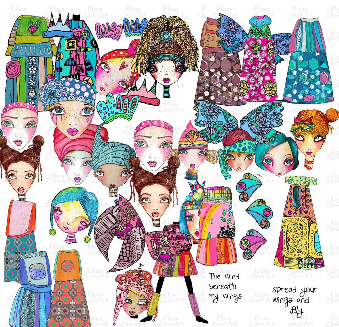 Big Bundle Collage Heads Bodies - Etsy