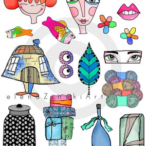 Over EIGHTY Fun and Quirky Collage Images #2 - Etsy