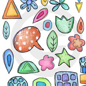 Over 100 Doodle Blobs and a Giant Rainbow to Decorate - Etsy