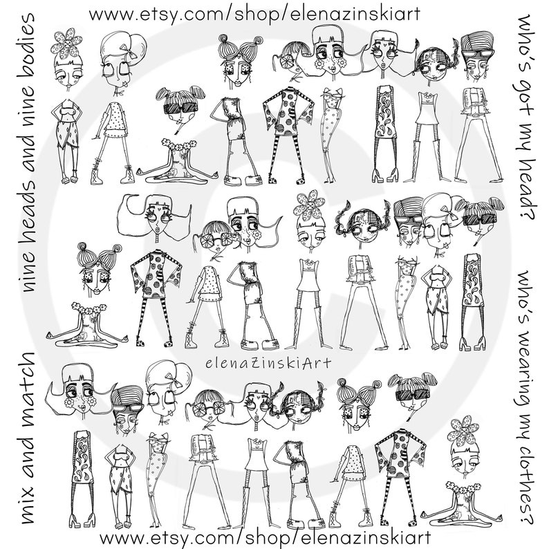 9 X HEADS AND BODIES Interchangeable - Etsy