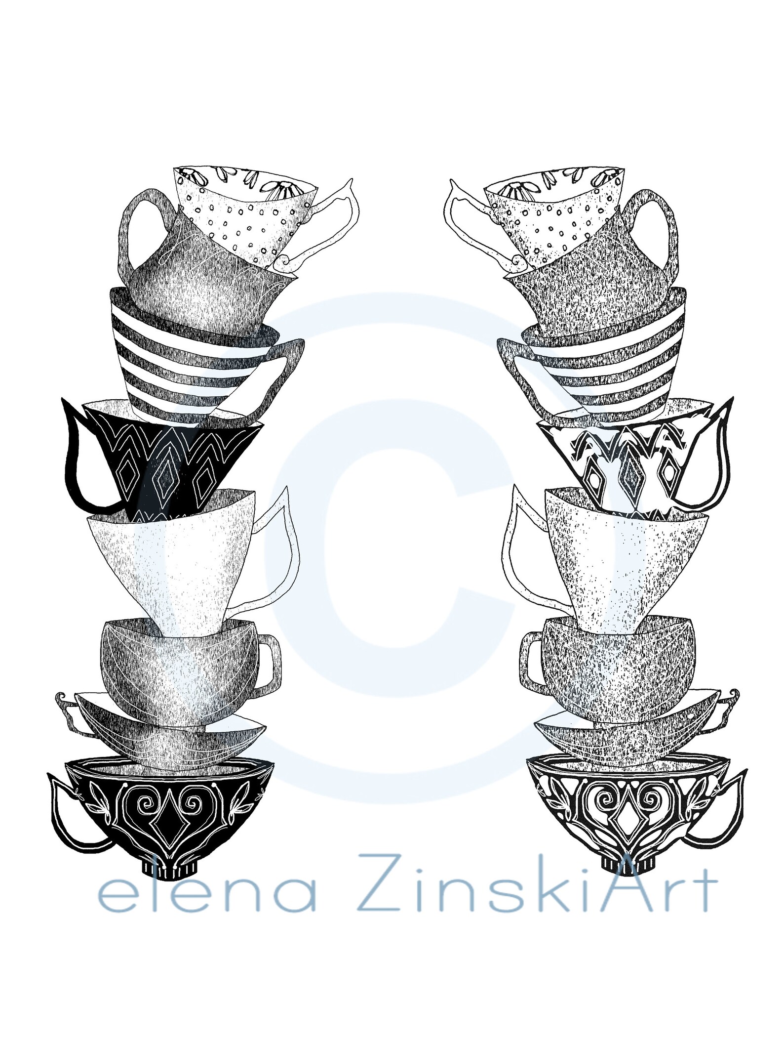 5 X A4 Sheets Cups. to Stack Colour Art Journal or Make - Etsy