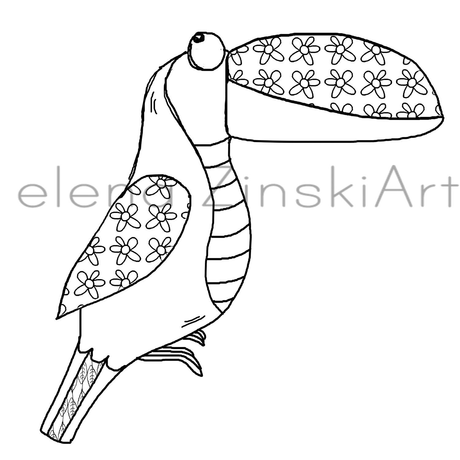 Toucans. 4 x toucan digi stamp set including jpg flowers | Etsy