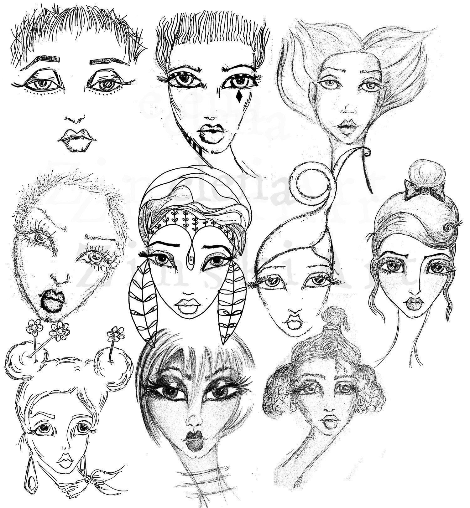 10 FACES to Finish and Alter - Etsy UK