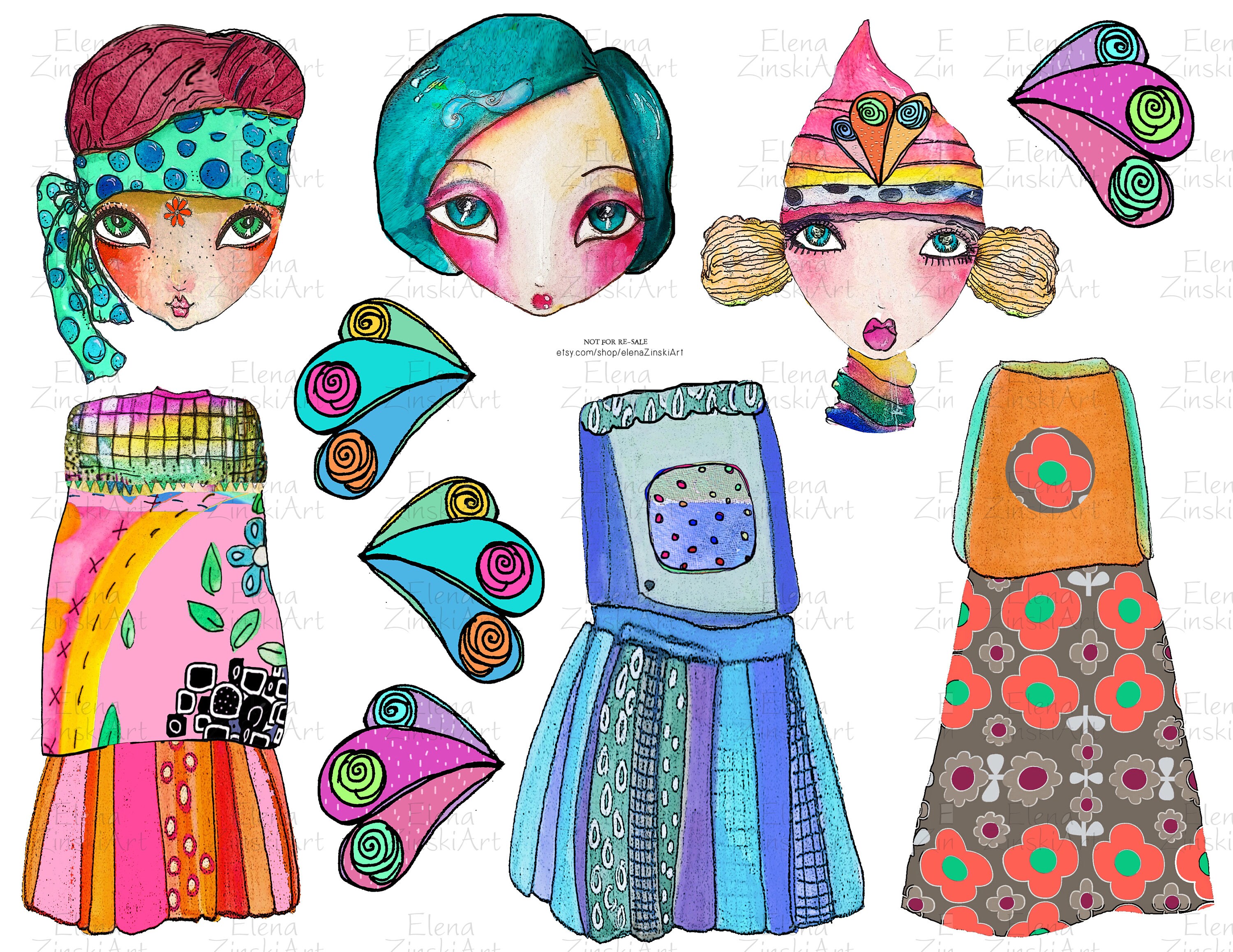 Big Bundle Collage Heads Bodies - Etsy