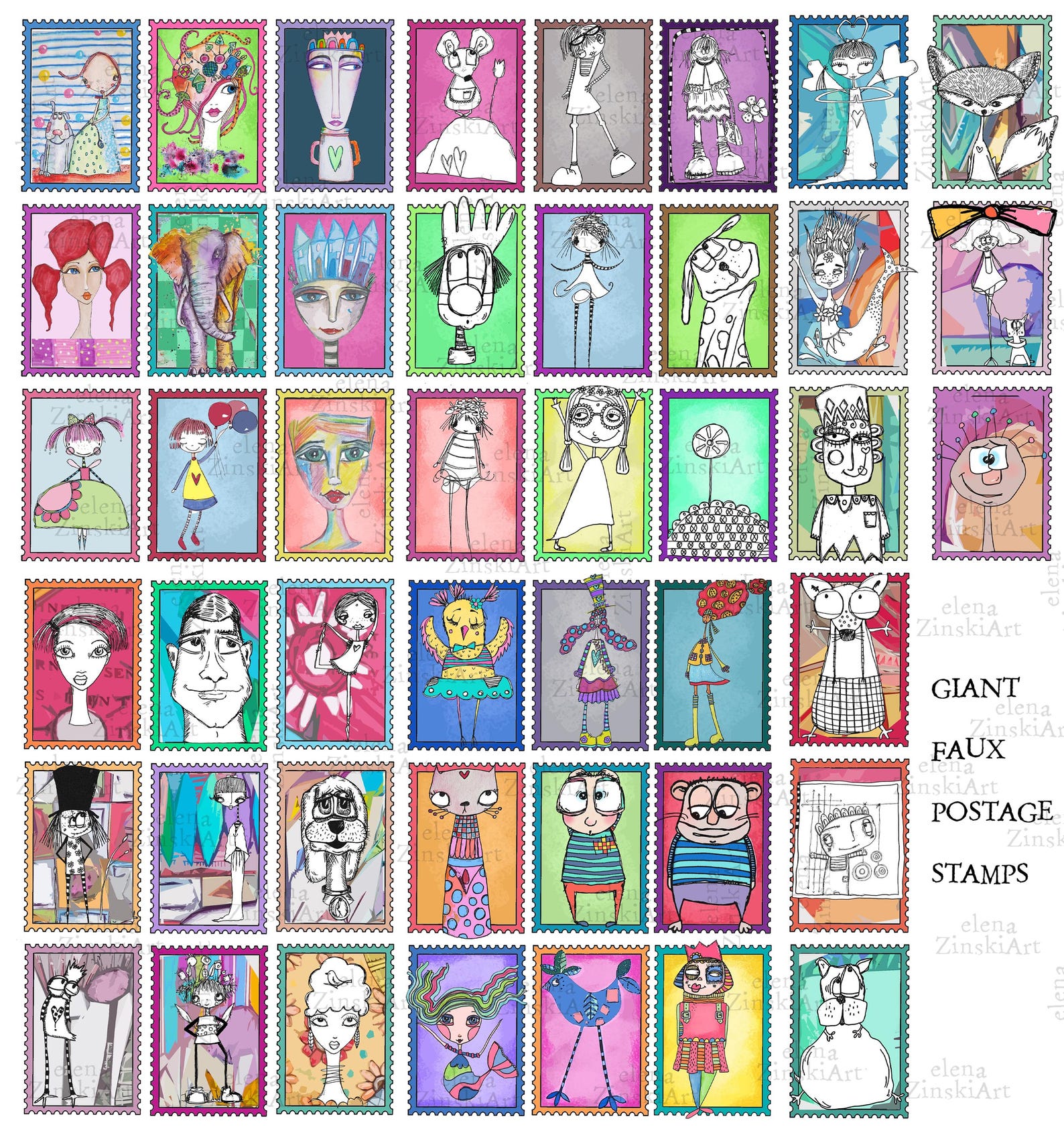 45 Giant Faux Postage Stamps - Etsy