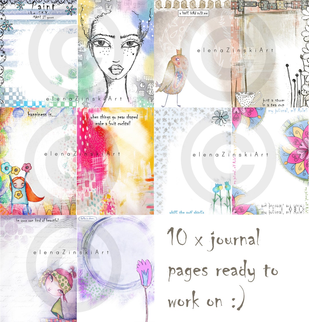 10 Journal Pages to Finish - Etsy