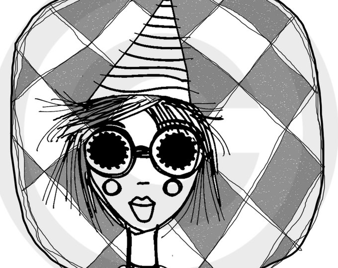 5 X FUNKY GIRLS Digi Stamps - Etsy