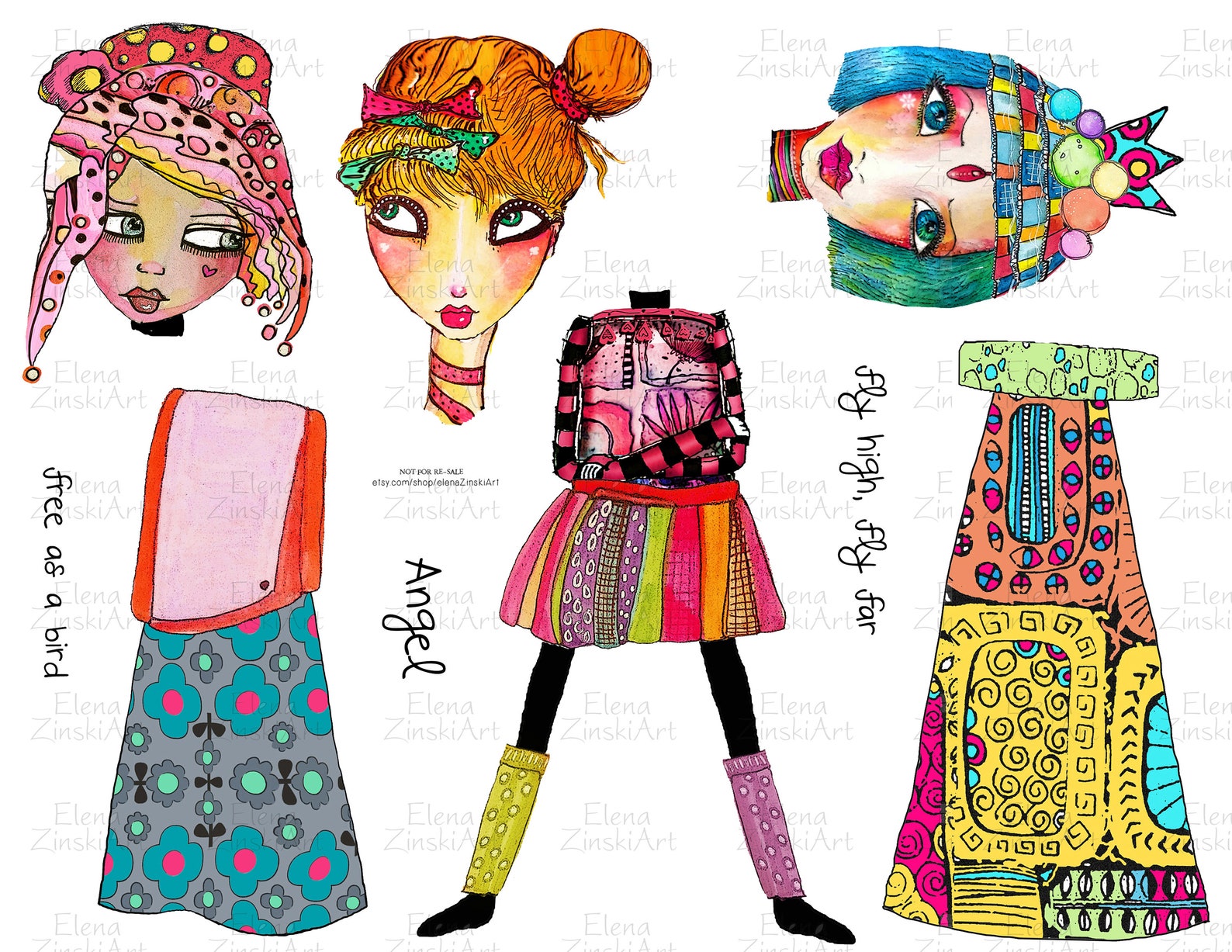 Big Bundle Collage Heads Bodies - Etsy