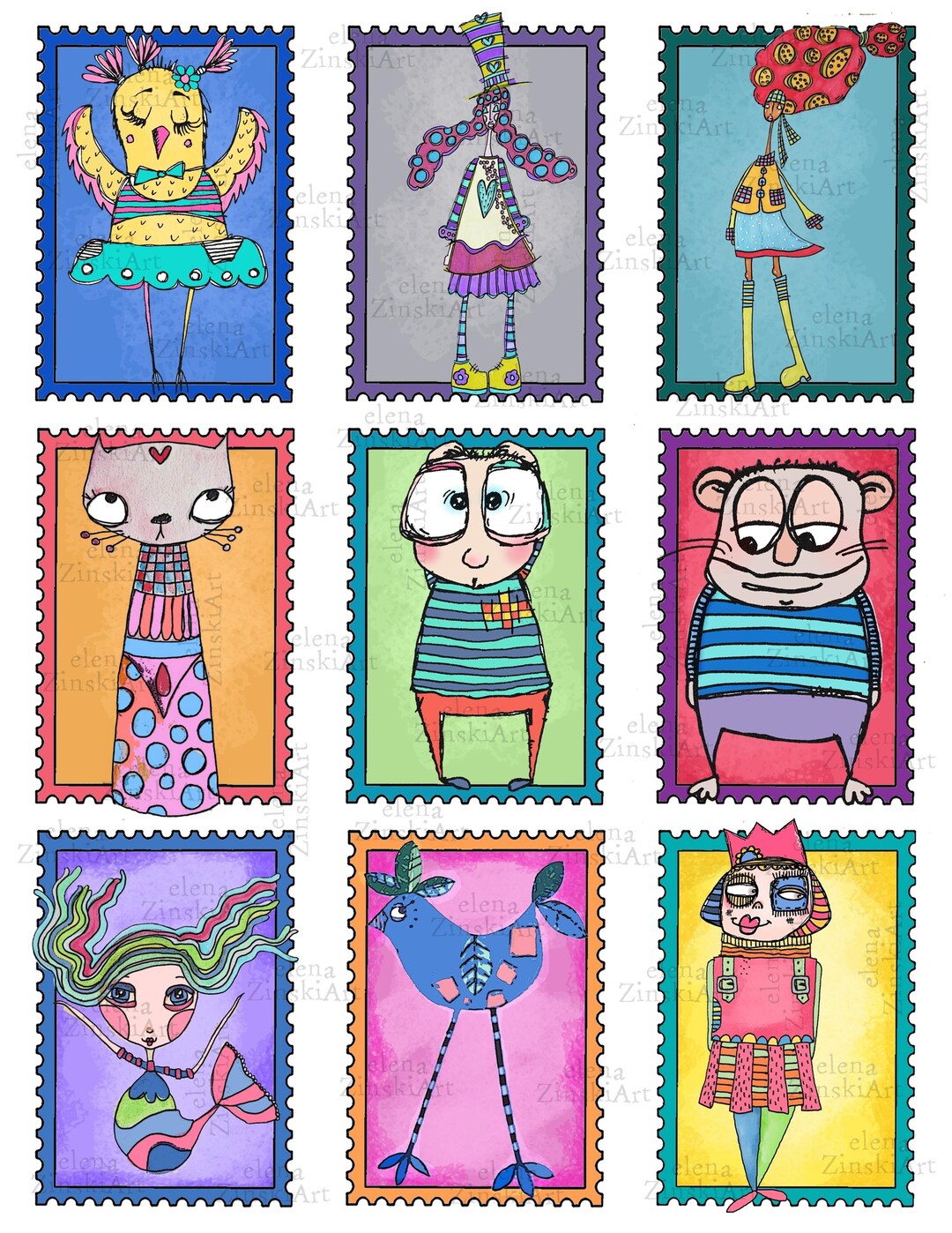 45 Giant Faux Postage Stamps - Etsy