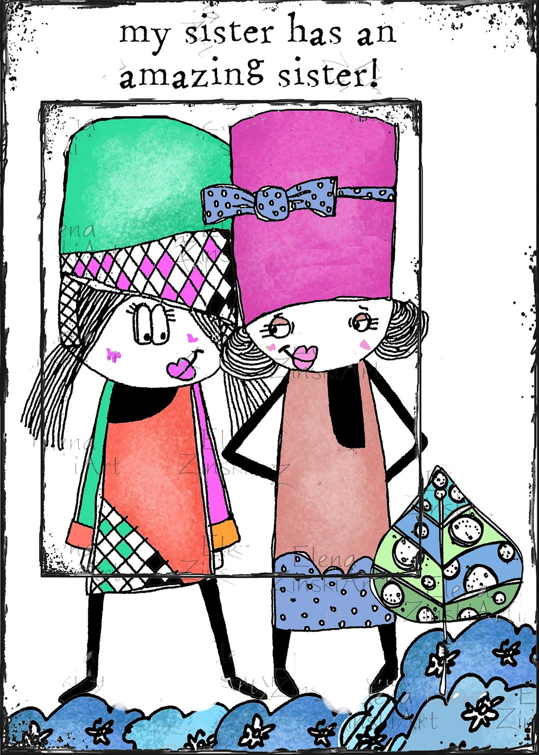 Sisters Digi Stamp Set 9 Stamps - Etsy