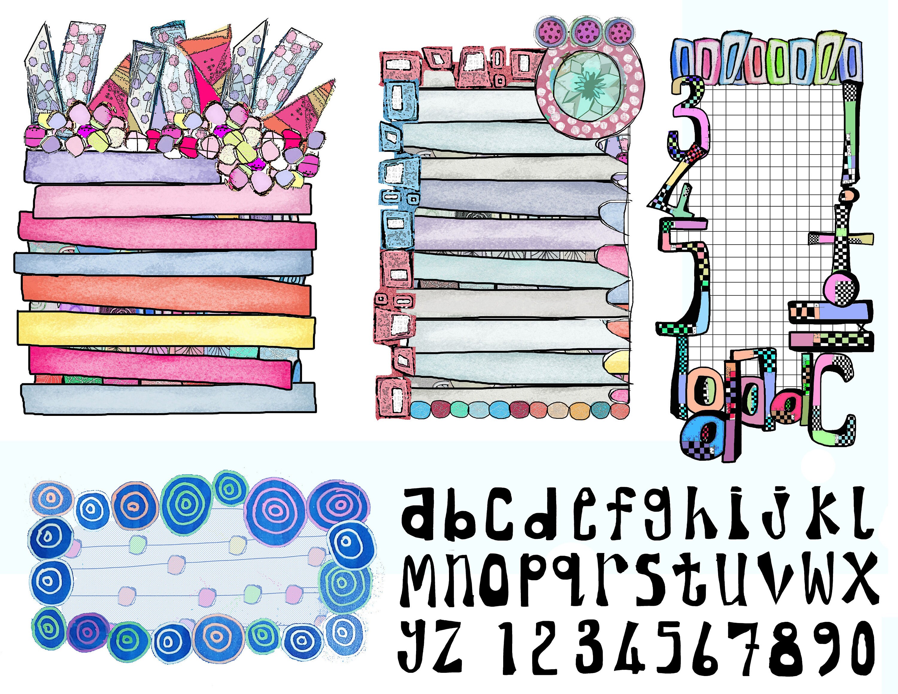 Circles and More, for Journals, Collage and Handmade Cards - Etsy UK