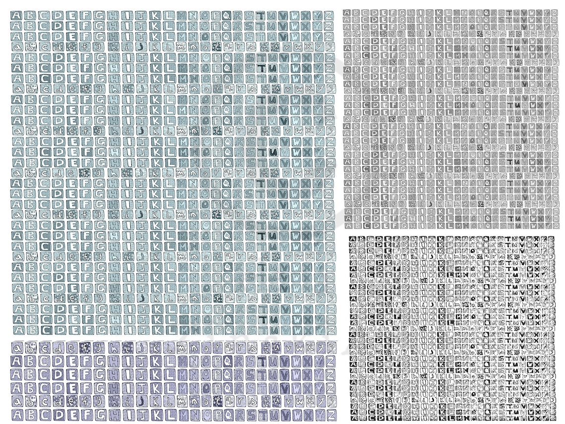 5 X A4 Sheets. Letters and Numbers for Planners, Art Journals, Paper ...