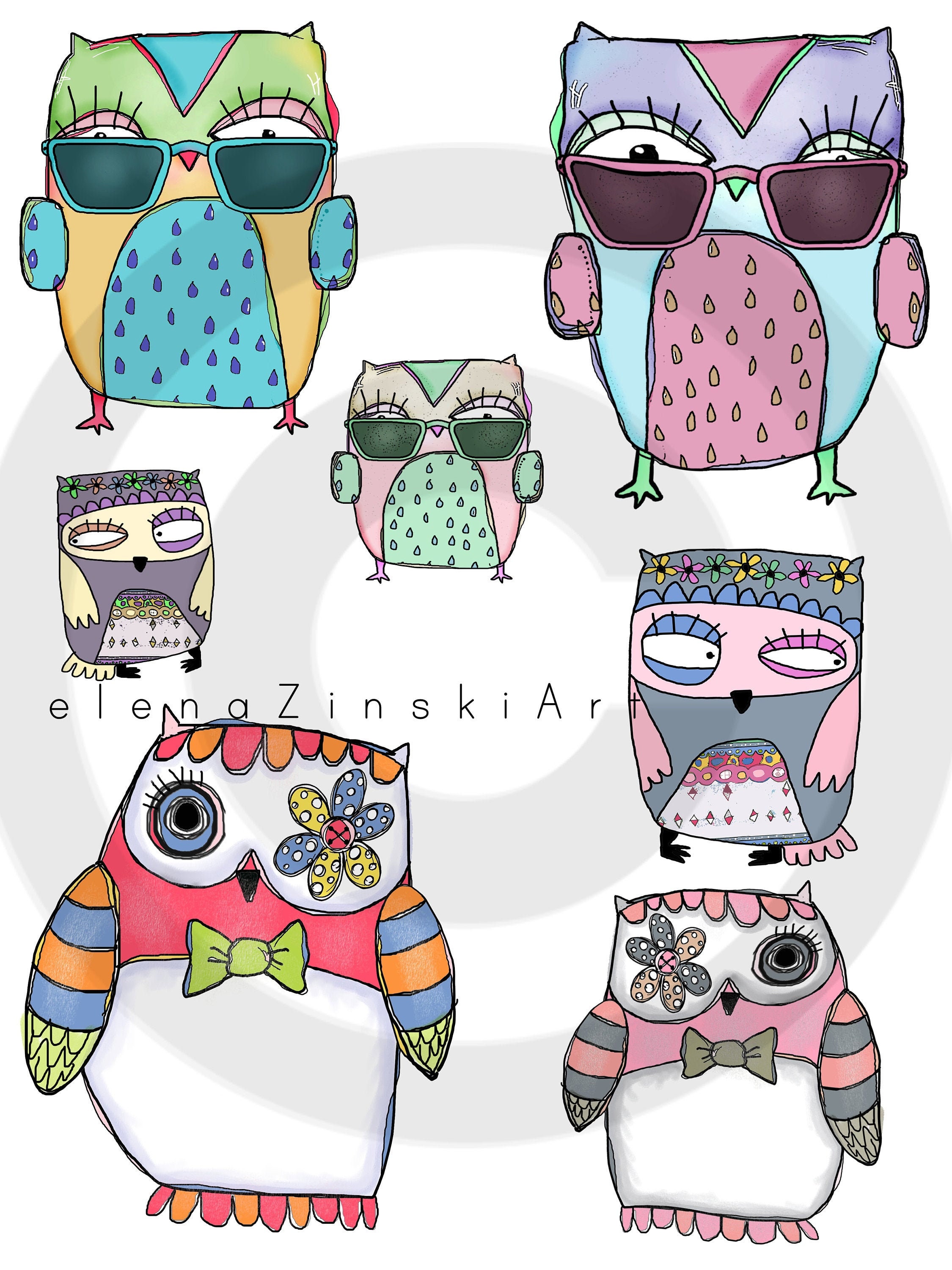 OWLS 5 X A4 Sheets - Etsy UK